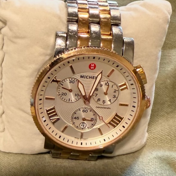 Michele | Accessories | Michelle Sport Sail Large Two Toned 8k Gold ...